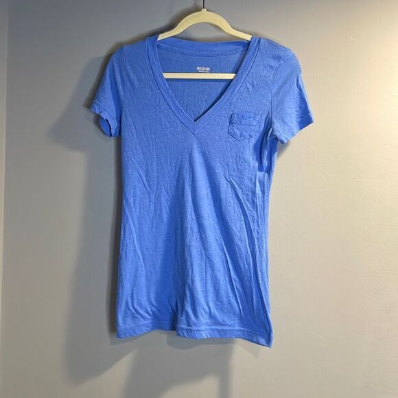 Mossimo Supply Co. | Tops | Sky Blue Vneck Tee With Micro Pocket | Poshmark